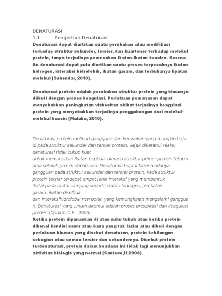 Denaturasi, Koagulasi, Bowning Protein | PDF