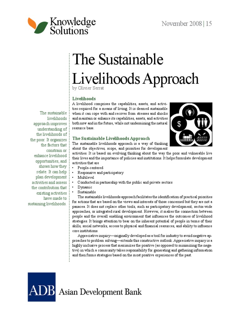 Sustainable Livelihoods Approach | PDF | Asian Development Bank ...