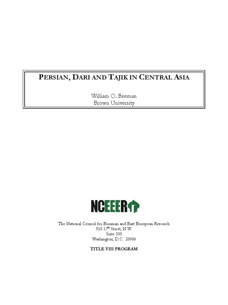 El Dari El Persa y El Tayiko en Asia Central | PDF | Persian Language ...