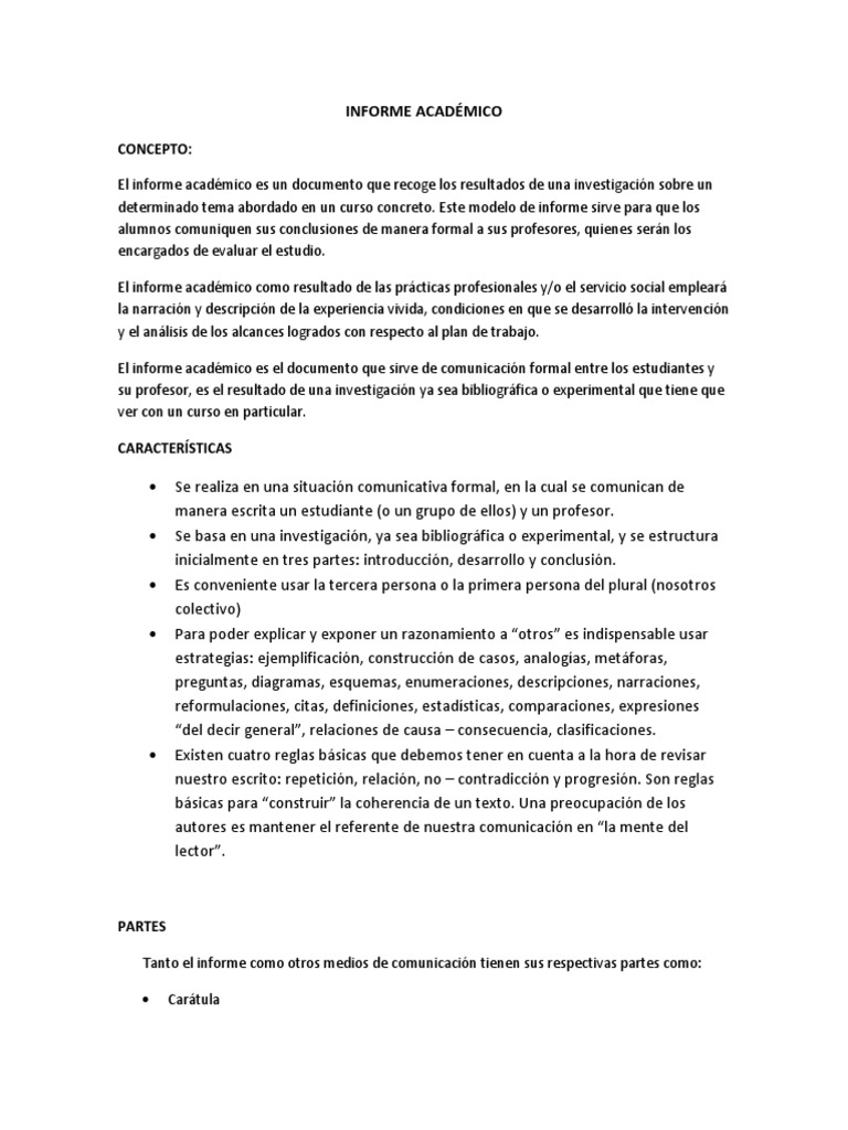 INFORME ACADÉMICO.docx | Science | Comunicación