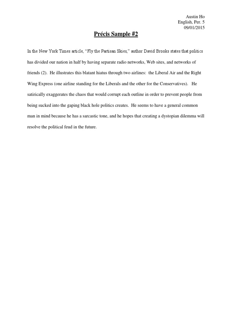 Précis Sample | PDF