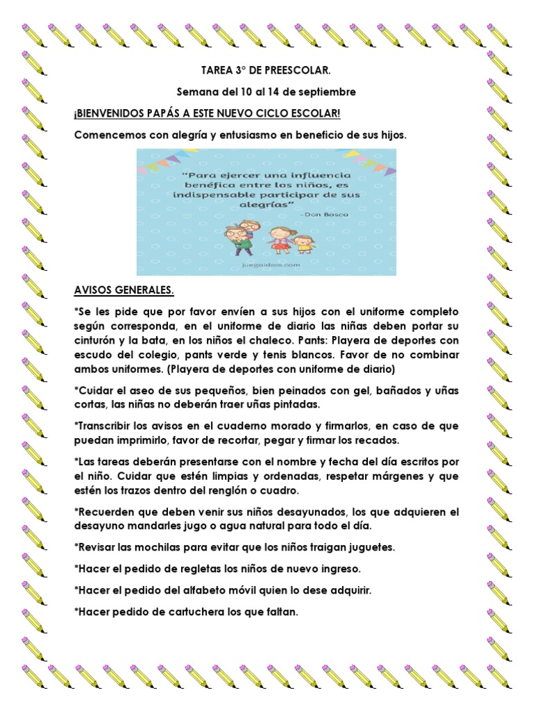 Tarea y Avisos Semana 7-14 de Septiembre 2018 | PDF | Rojo