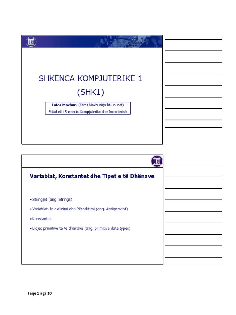 Shkenca Kompjuterike I - Ligjerata 2 | PDF