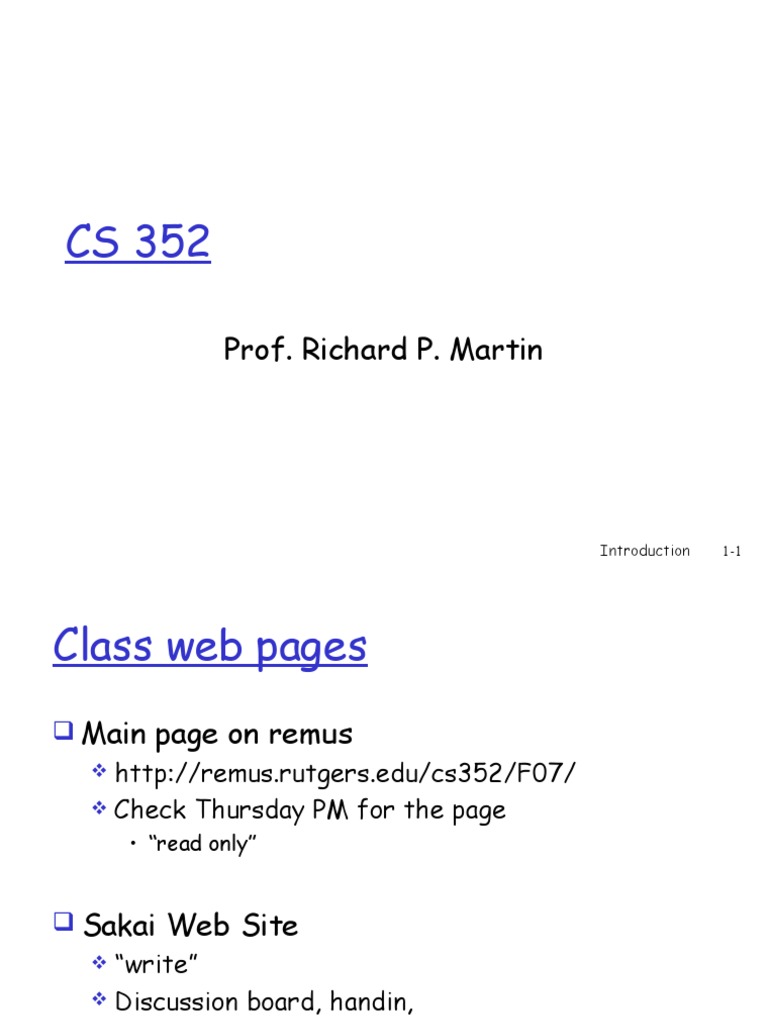 Prof. Richard P. Martin | PDF | Internet Protocol Suite | Computer Network