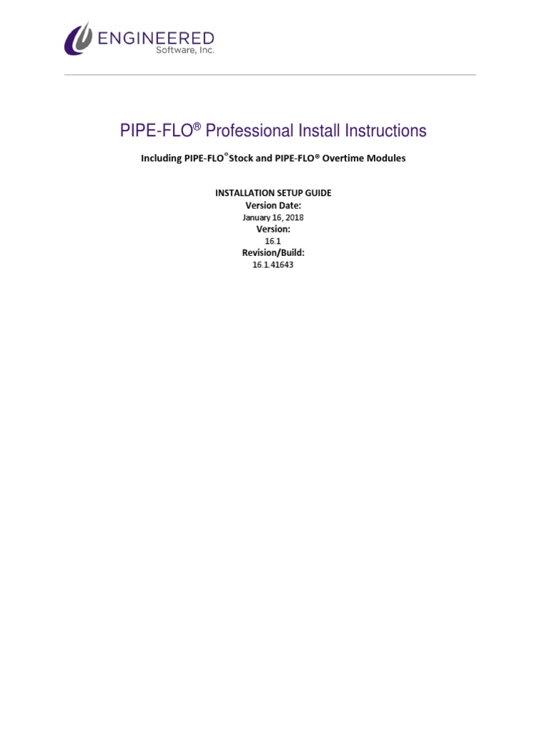 PIPE-FLO Install Instructions | PDF | Installation (Computer Programs ...