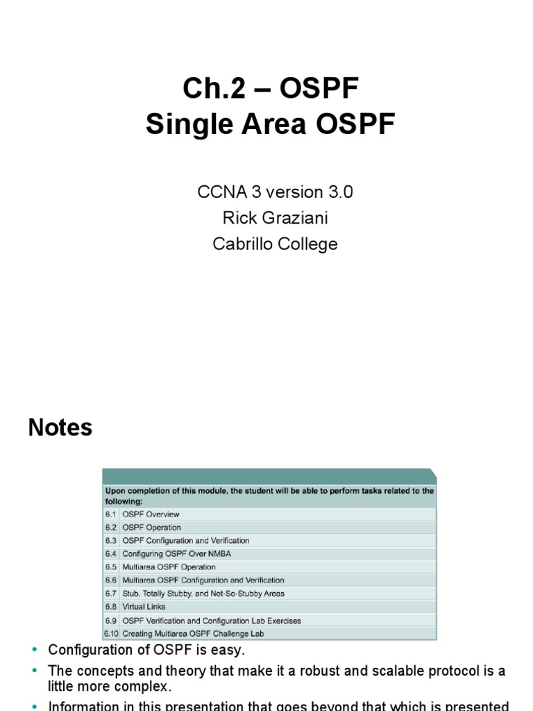 OSPF Single Area Configuration Guide | PDF | Routing | Osi Protocols