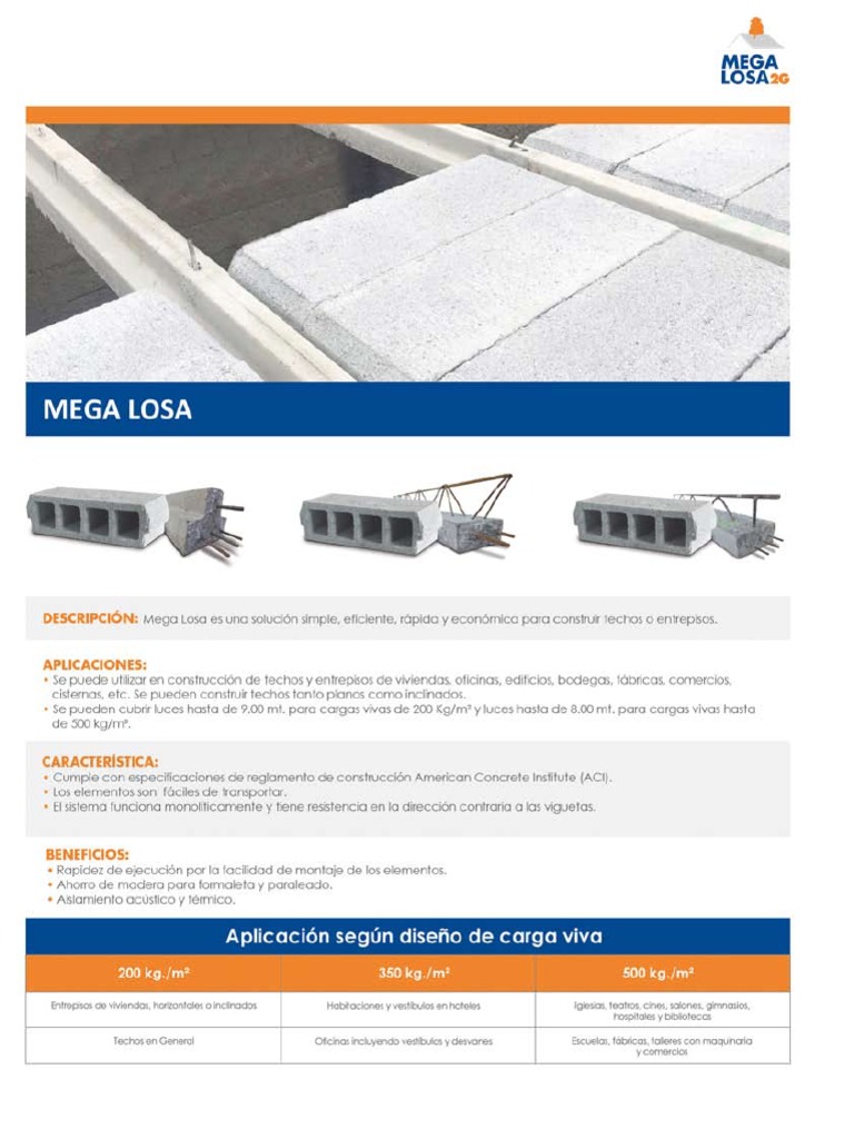 Losa Prefabricada Megalosa PDF | PDF