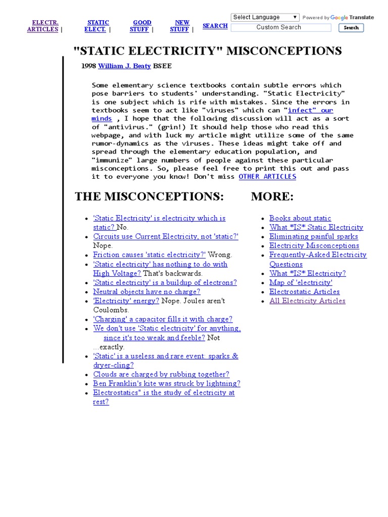 High Voltage Misconceptions - Static Electricity | PDF | Electric Charge | Electrostatics