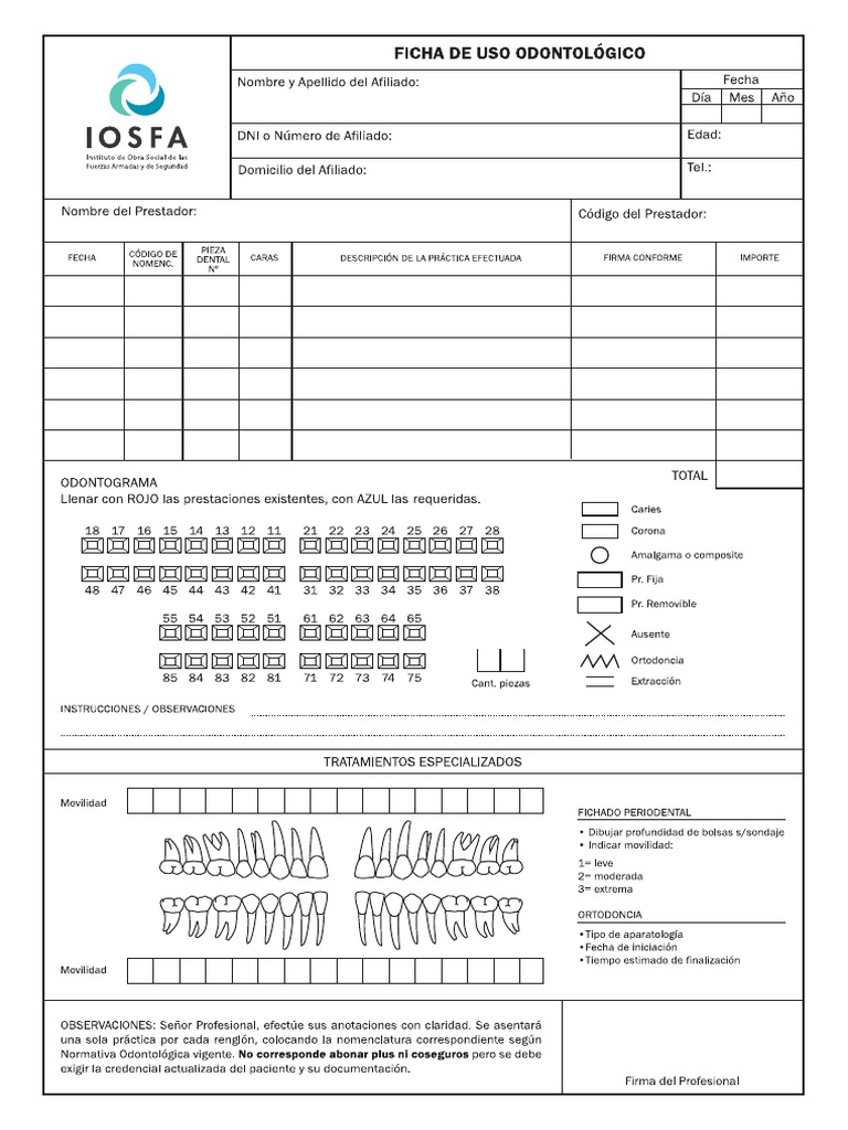IOSFA FichaOdontologica | PDF