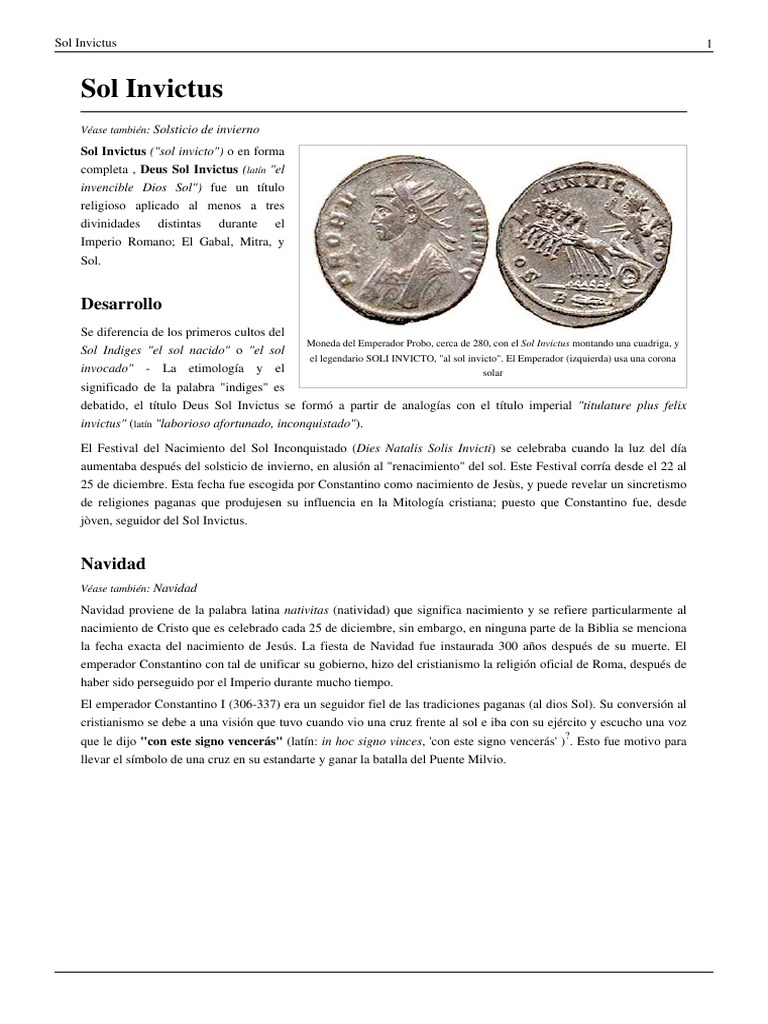 Constantino Sol Invictus | PDF | Religión romana antigua | imperio Romano