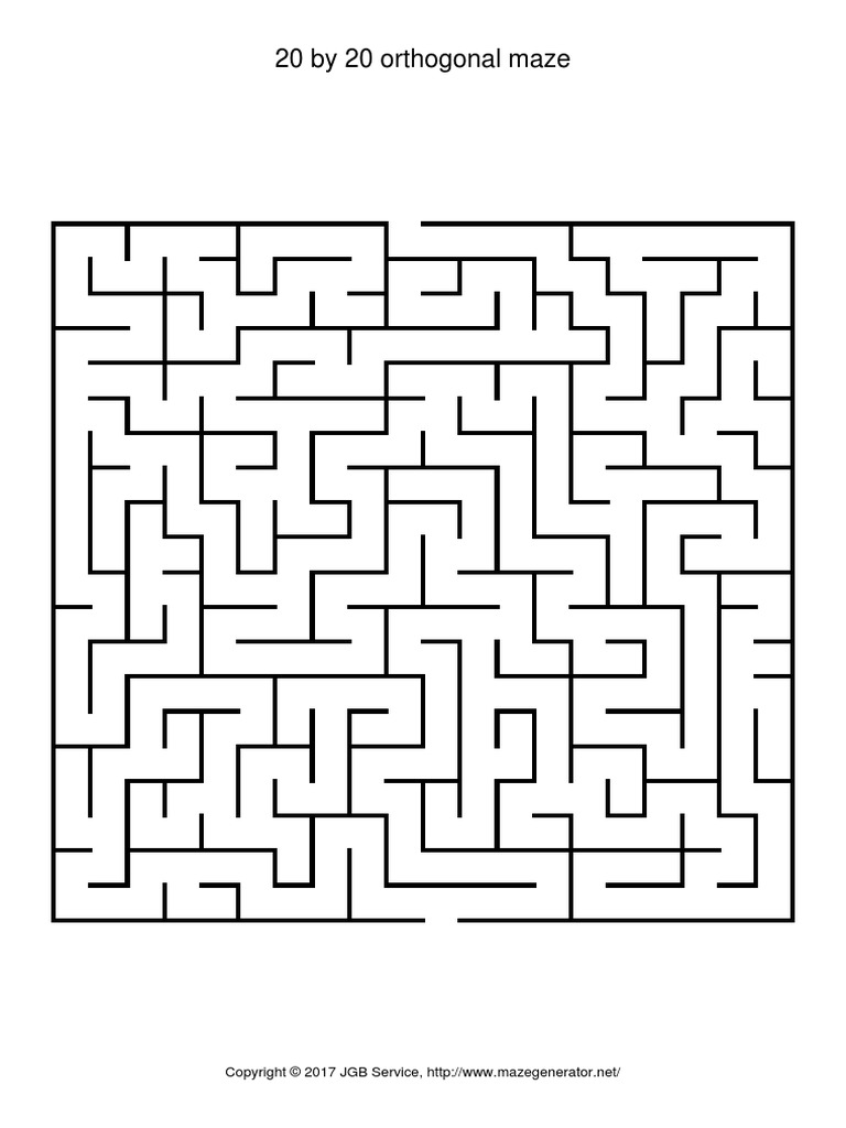 20 by 20 Orthogonal Maze | PDF