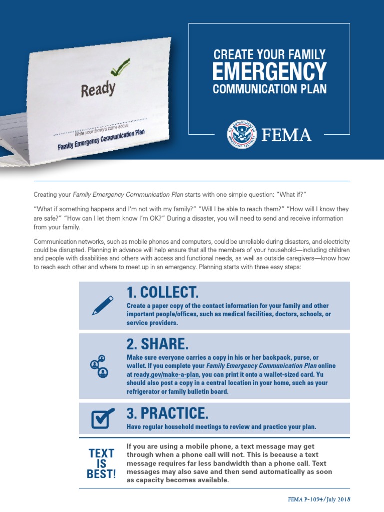 Create A Family Emergency Plan | PDF | Telephone | Computer Network