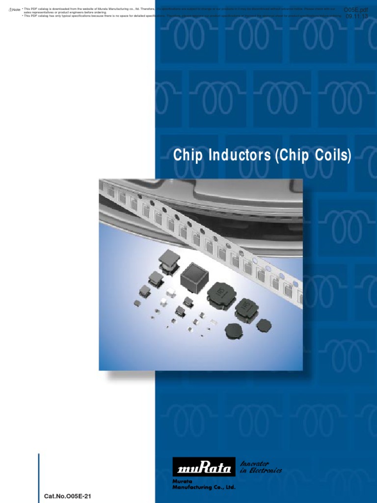 Chip Inductors (Chip Coils) : Cat - No.O05E-21 | PDF | Inductor ...