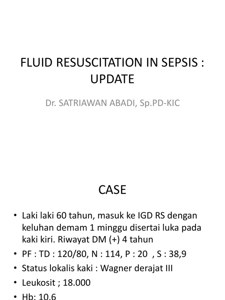 Fluid Resuscitation in Sepsis | PDF | Sepsis | Shock (Circulatory)