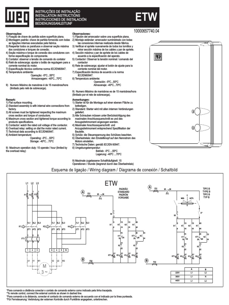 WEG Instrucoes de Instalacao Installation Instructions Instrucciones de ...