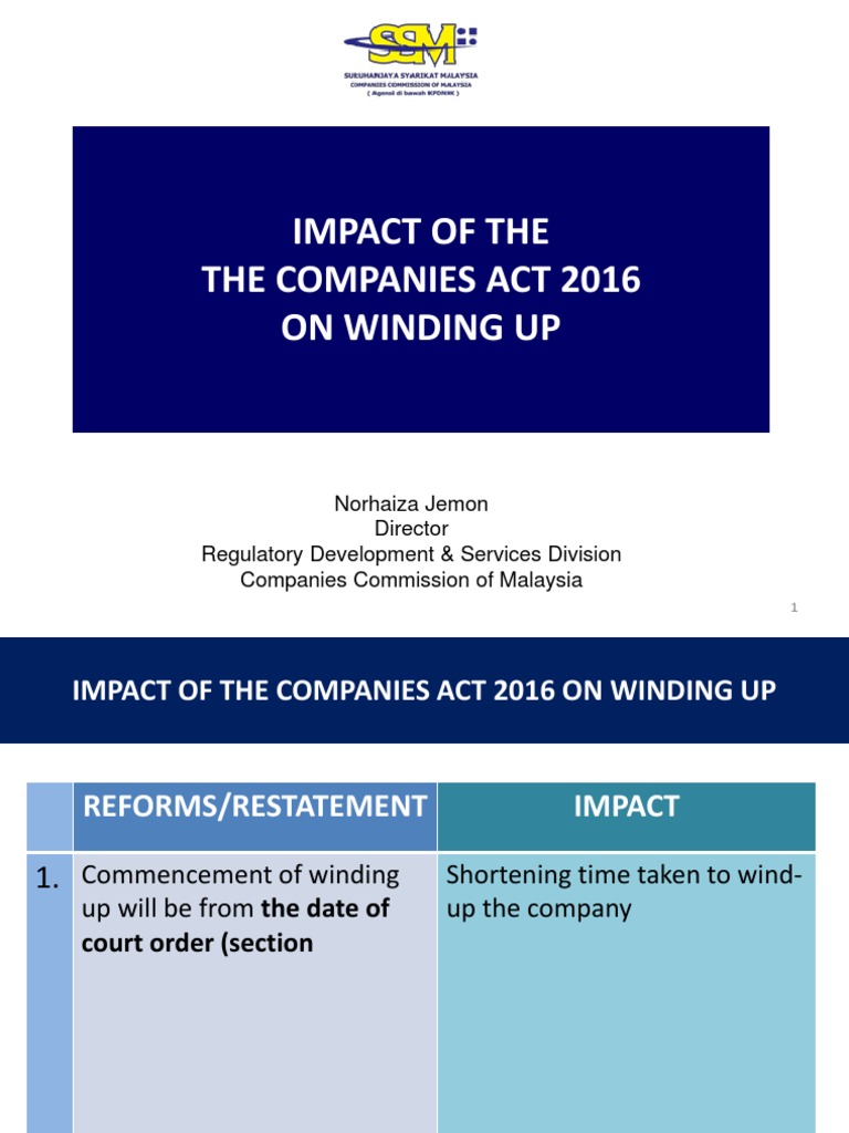 Impact of The The Companies Act 2016 On Winding Up | PDF | Liquidation | Private Law