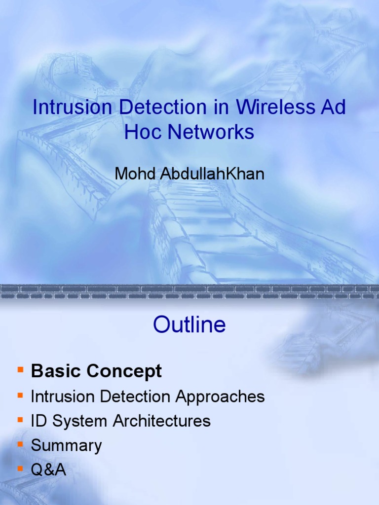 Intrusion Detection In Wireless Ad Hoc Networks Mohd Abdullahkhan Pdf Routing Wireless Ad