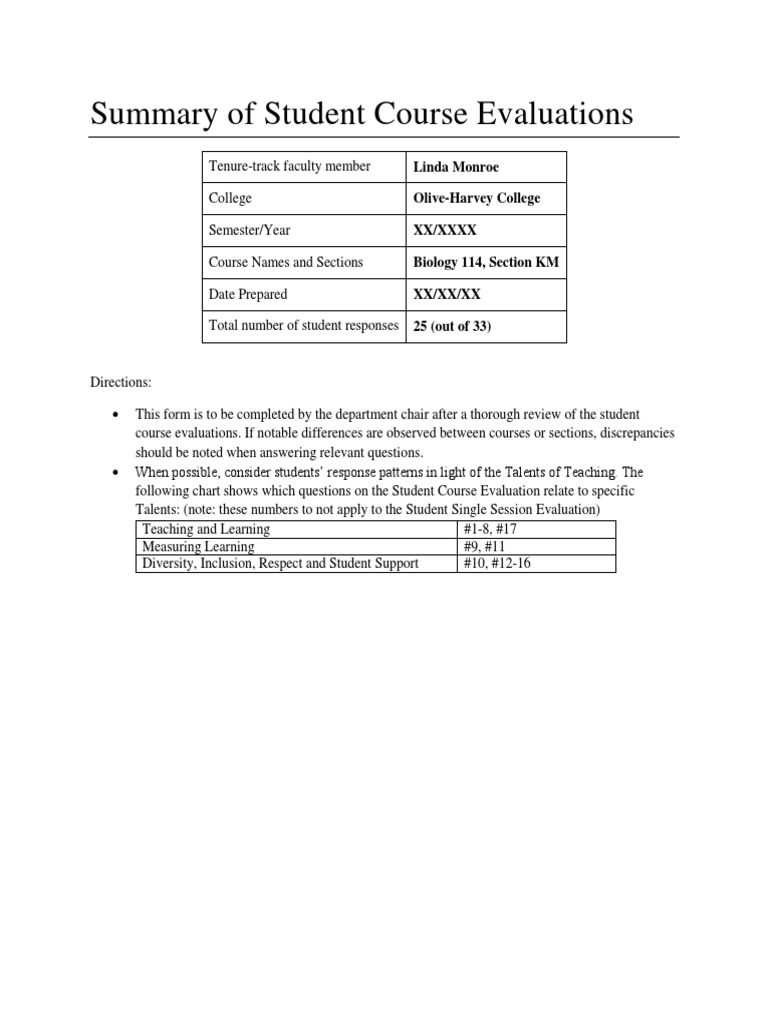 7 LiMo Sem1 Summary of StuEvals | PDF | Course Evaluation | Educational ...