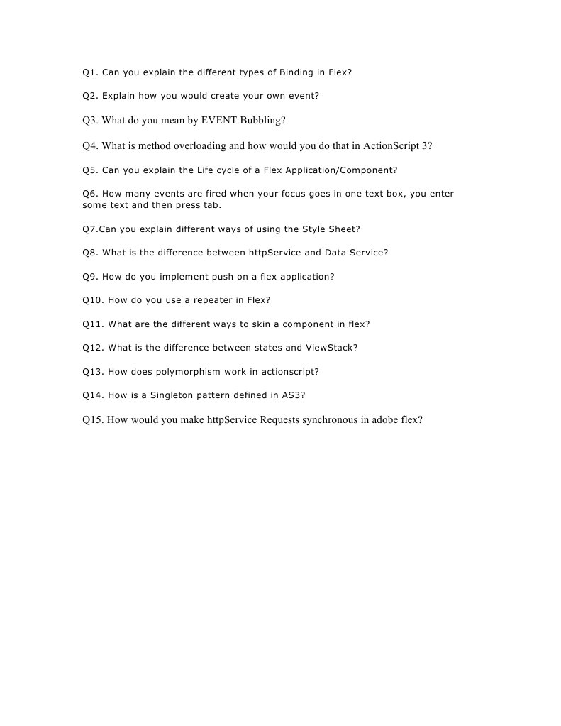 Flex & ActionScript Interview Prep | PDF