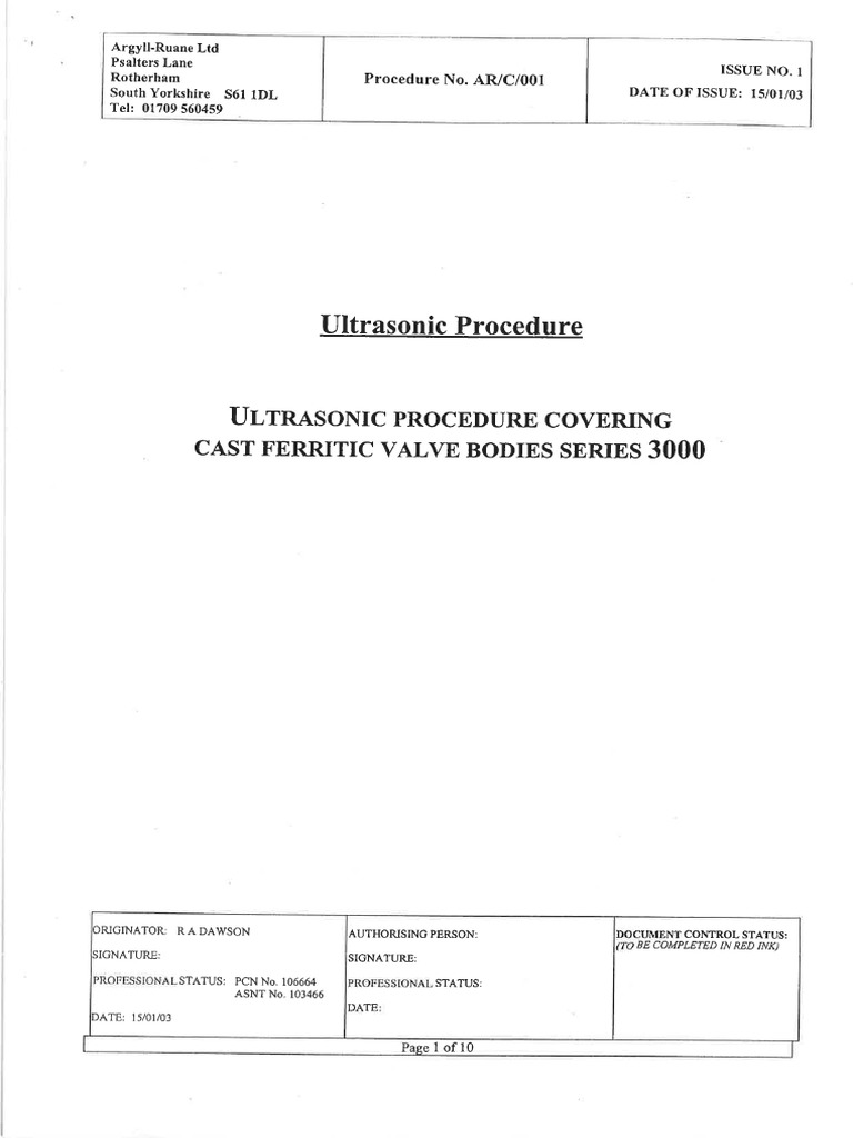 UT Procedure Example | PDF