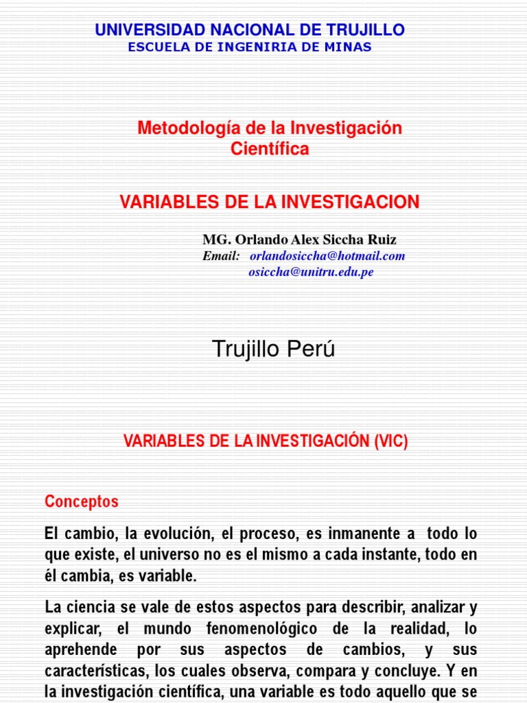 Variables de Investigacion 2017 | PDF | Método científico | Science