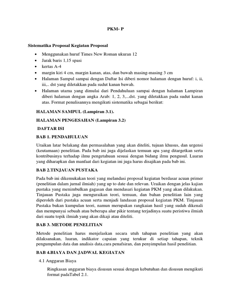 Format Proposal PKM Raya II 2018 | PDF | Komputer