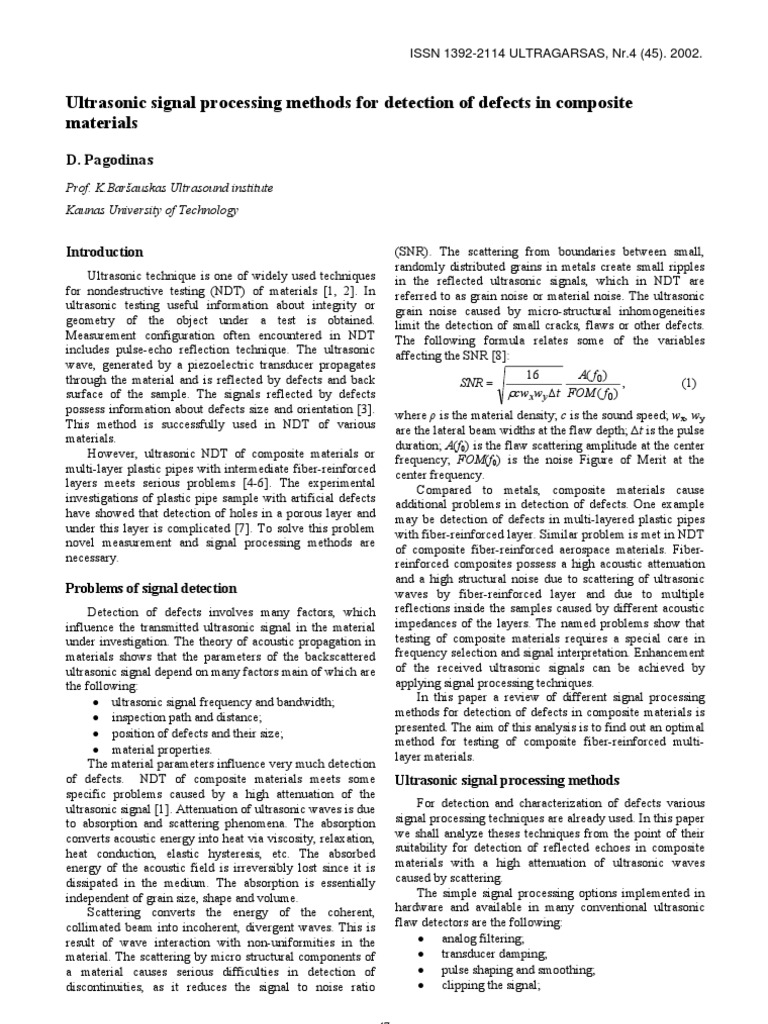 Ultrasonic DSP Processing | PDF | Wavelet | Ultrasound