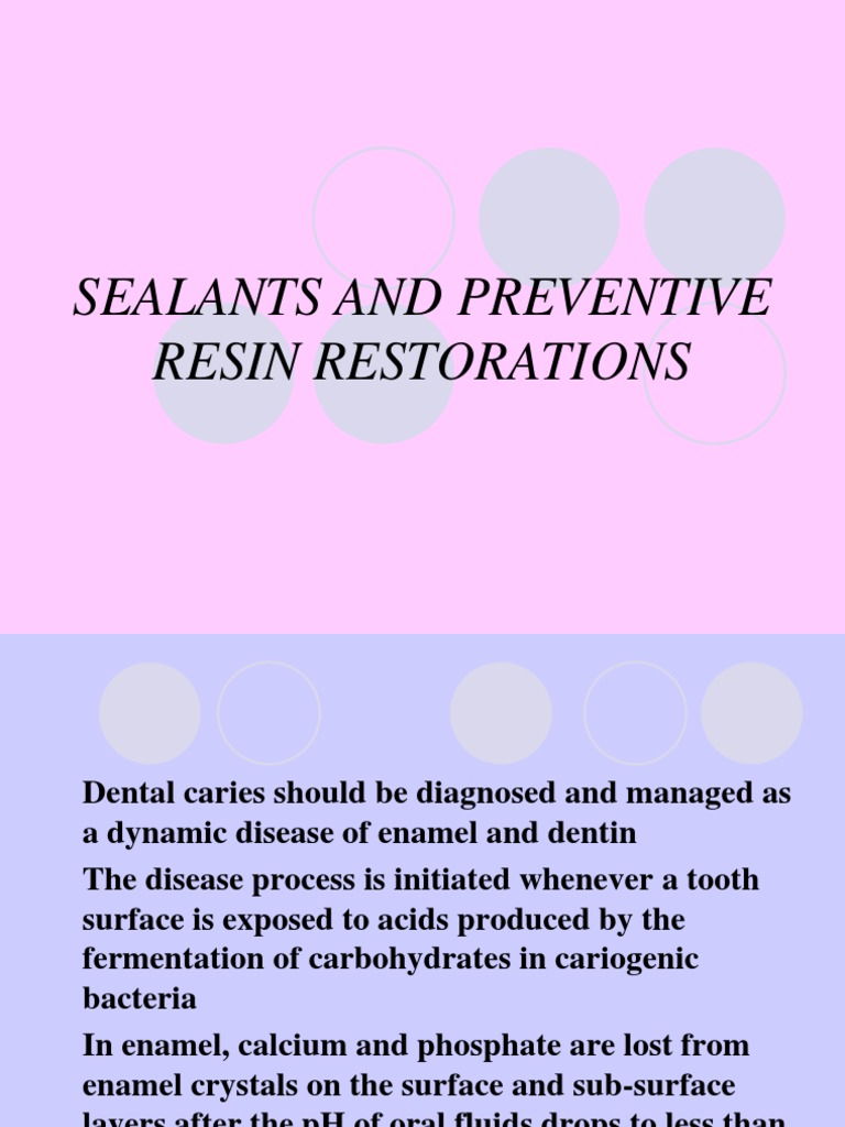 Sealants and Preventive Resin Restorations | PDF | Tooth Enamel | Mouth