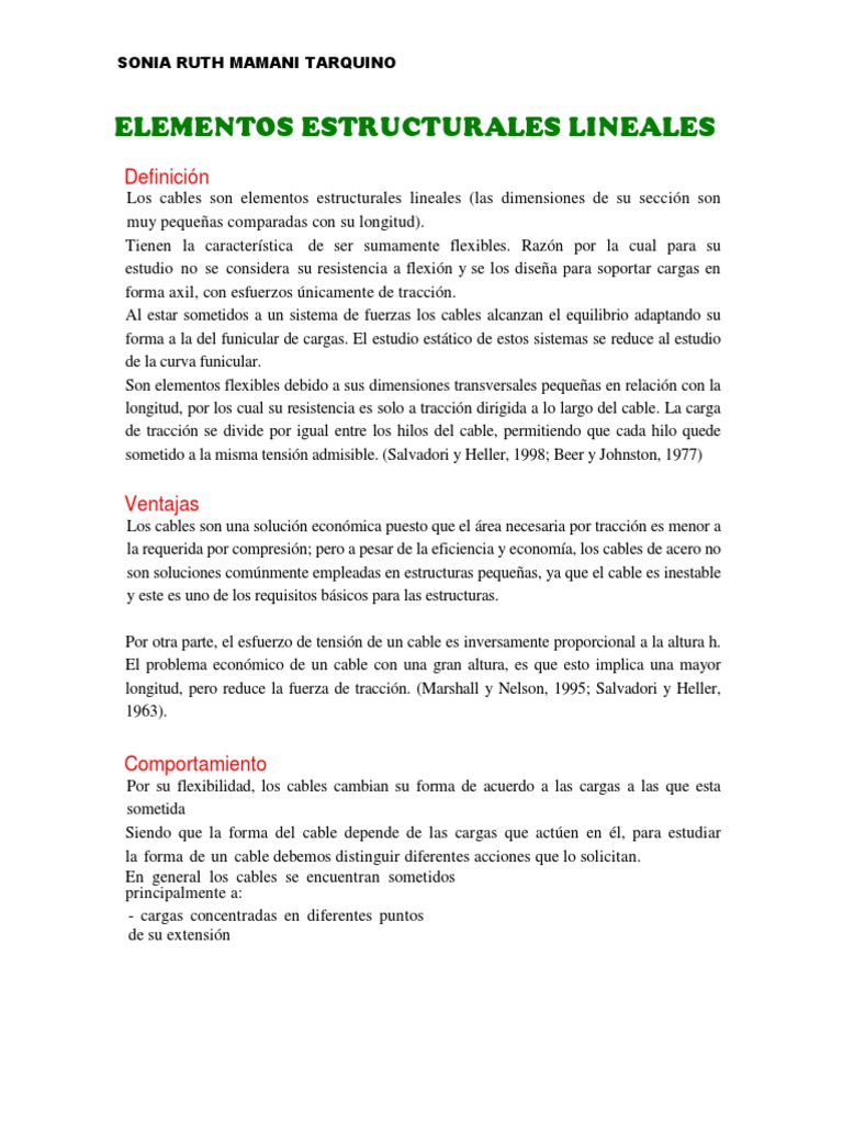 Elementos Lineales Estructurales | PDF | Estrés (Mecánica) | Física
