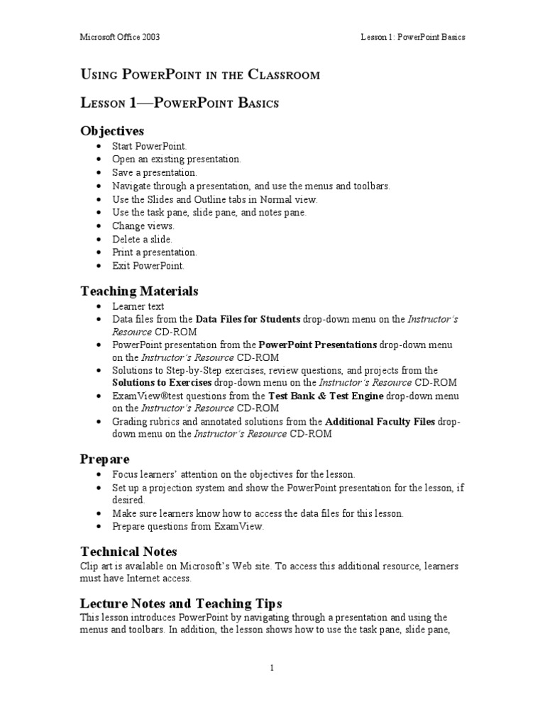 Using Power Point in The Classroom | PDF | Microsoft Power Point ...