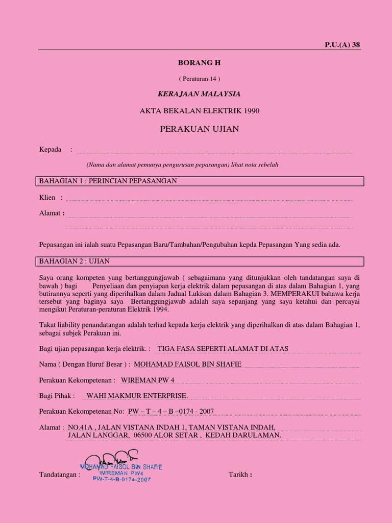 Borang H | PDF