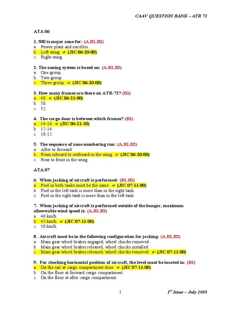 Caav Question Bank - Atr 72 | PDF | Valve | Heat Exchanger
