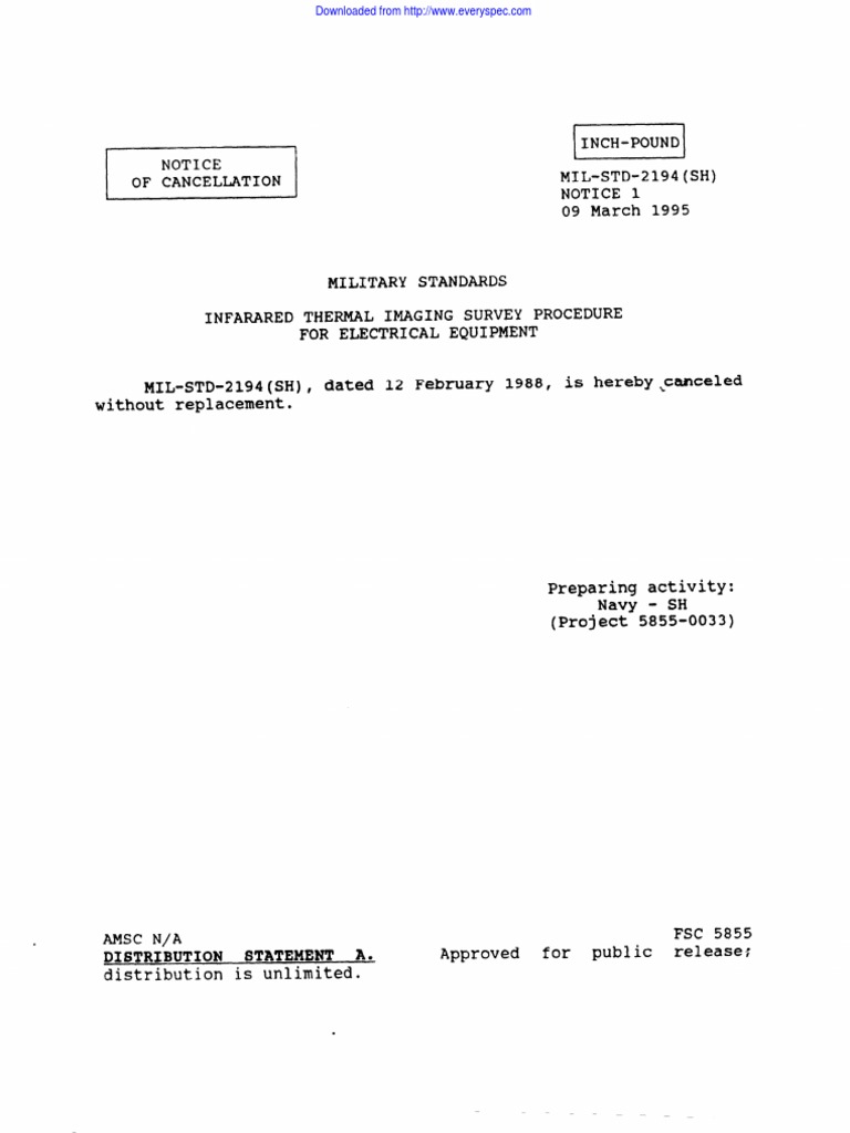 Mil STD 2194 Notice 1 | PDF
