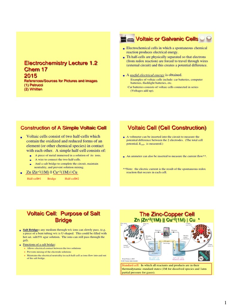 Voltaic or Galvanic Cells: Construction of A Simple Voltaic Cell | PDF ...