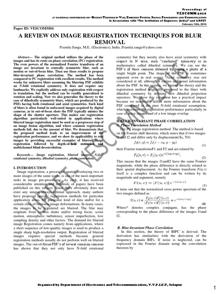 Image Registration Technique | PDF | Robust Statistics | Symmetry