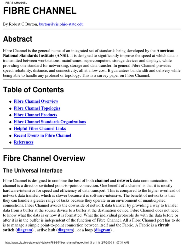 An In-Depth Look at Fibre Channel: A Survey of its Standards ...