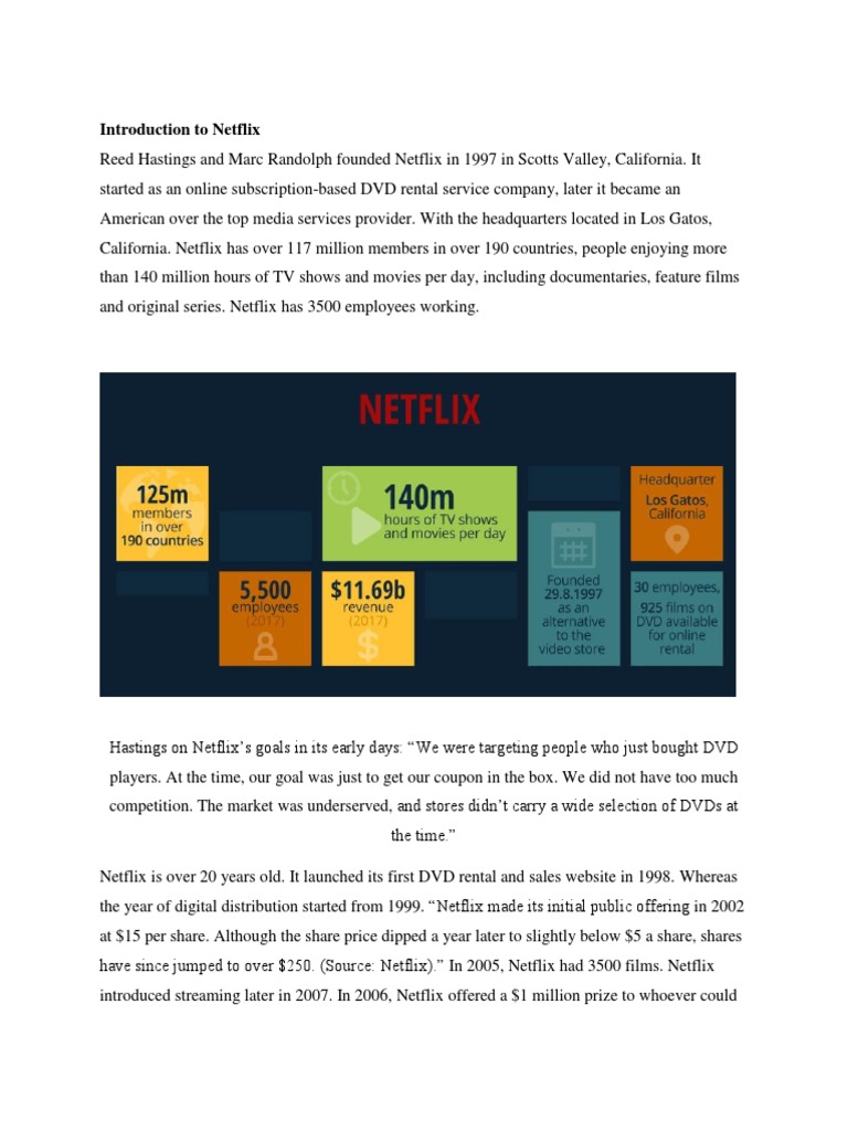Introduction To Netflix | Download Free PDF | Netflix | Streaming Media