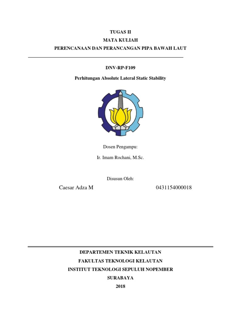 Perhitungan Stabilitas Pipa Bawah Laut | PDF