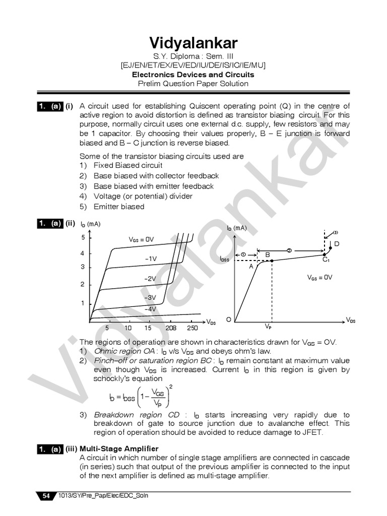 3 EDC Soln | PDF | Amplifier | Field Effect Transistor