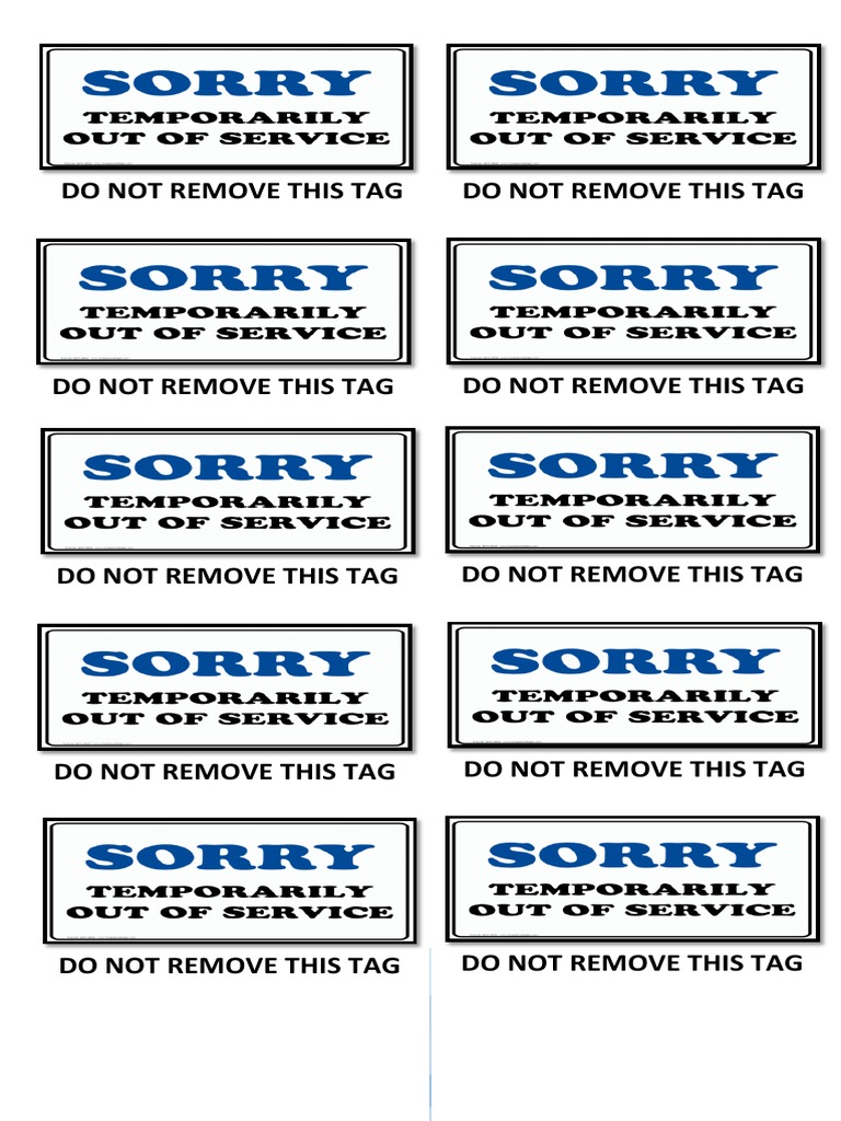 Sample Out of Order Notice | PDF