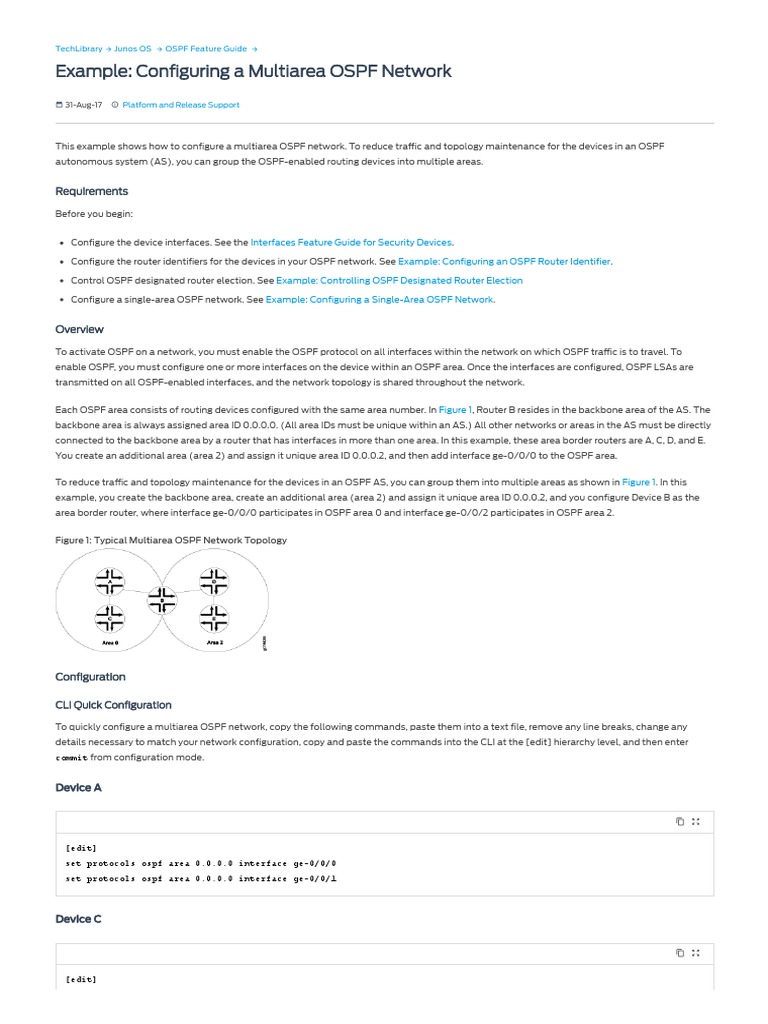 Configuring A Multiarea OSPF Network | PDF | Router (Computing) | Computer Network