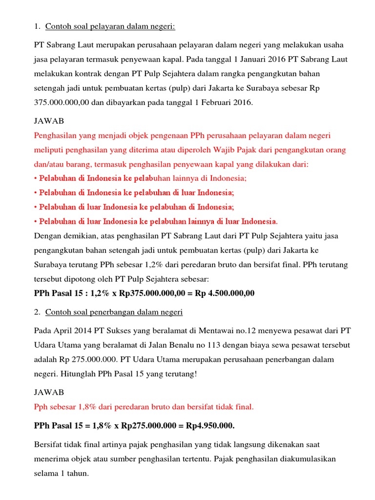 Contoh Soal Perpajakan | PDF