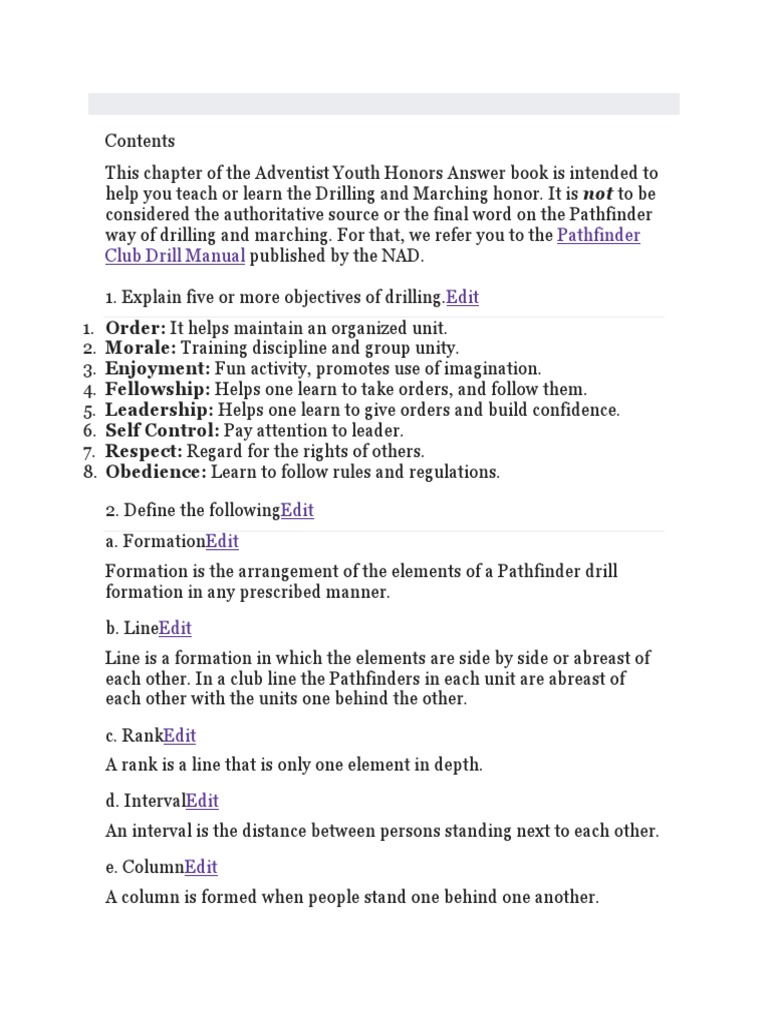 Pathfinder Club Drill Manual Edit | PDF | Flag | Hand