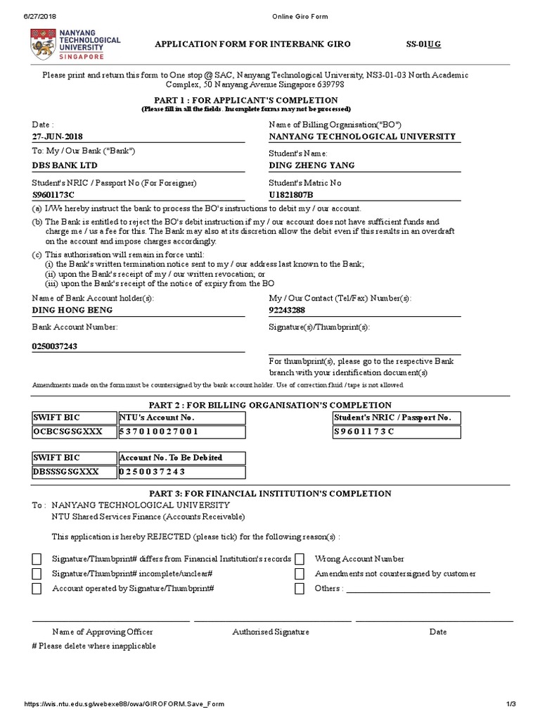 Online Giro Form PDF | PDF | Payments | Debit Card