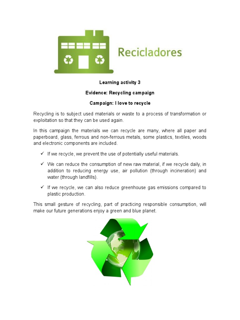 Campaign I Love To Recycle | PDF