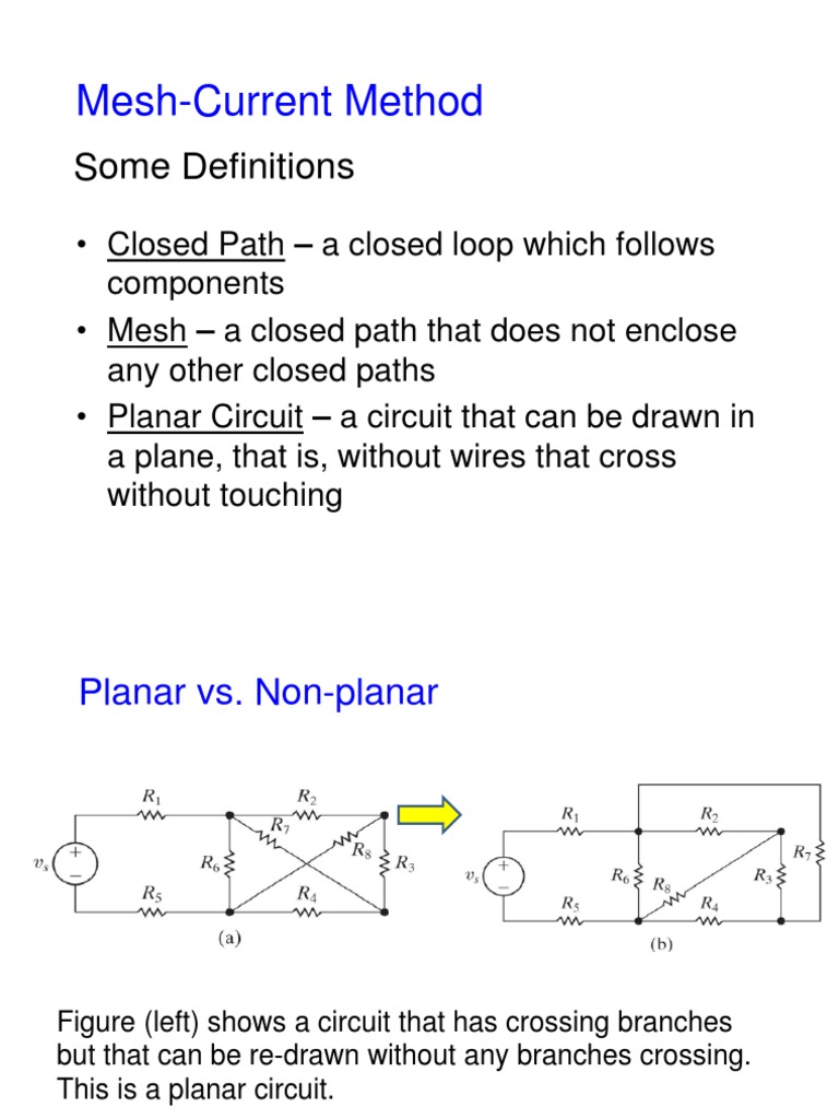 Mesh-Current Method: Some Definitions | PDF | Physics | Computer ...