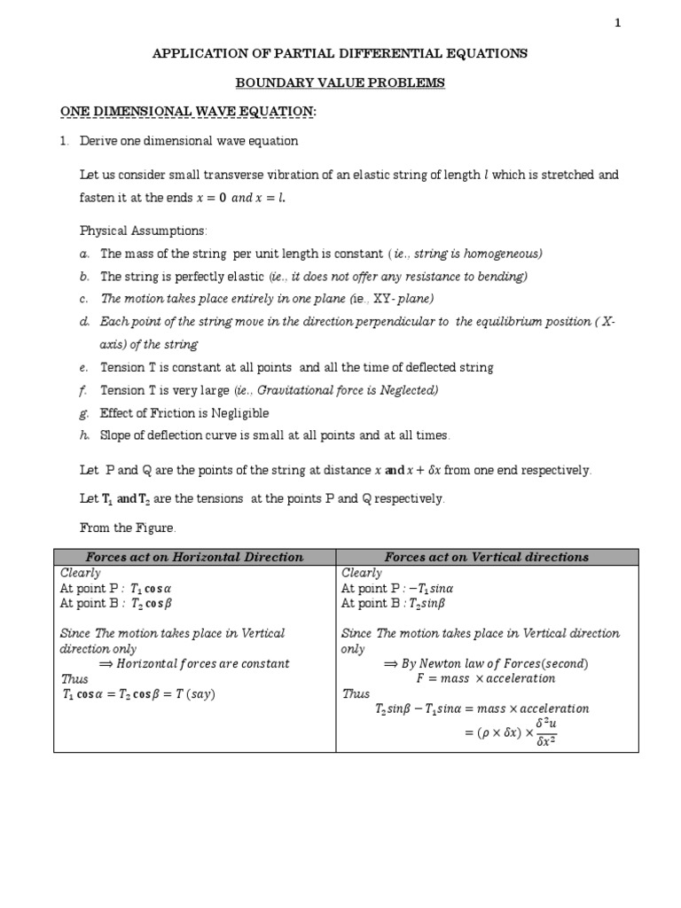 Application of Partial Differential Equations | PDF | Wave Equation ...