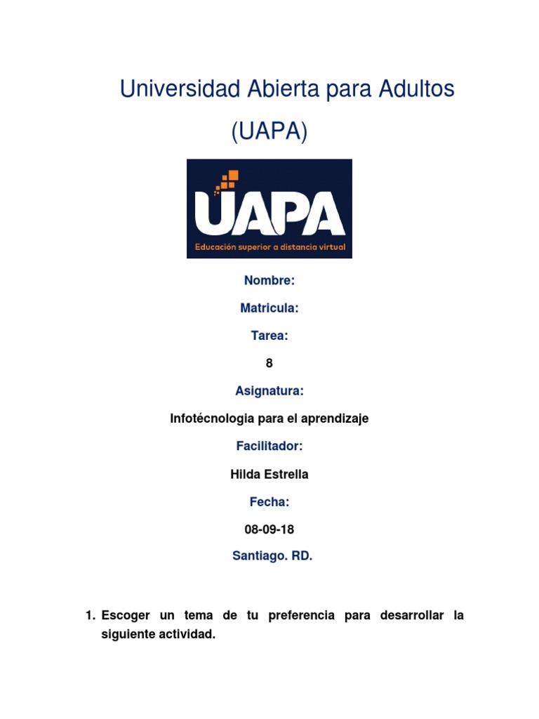 Tarea 8 Infotecnologia | PDF