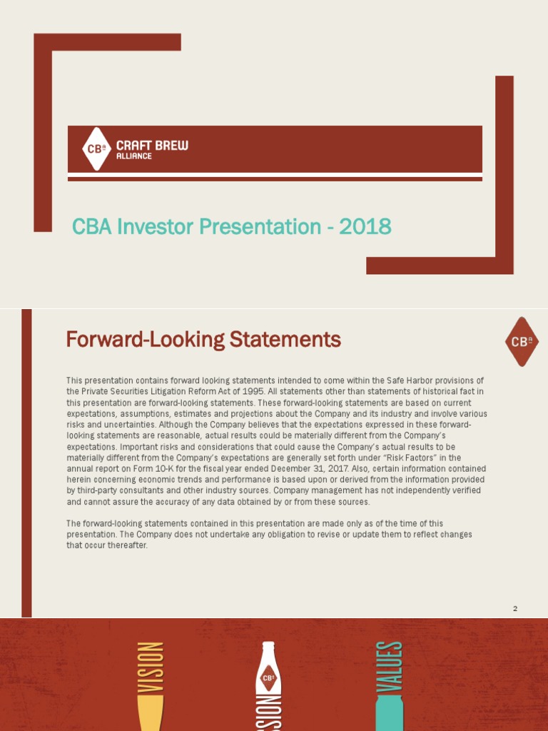 CBA 2018 Investor Presentation | PDF | Microbrewery | Brewery