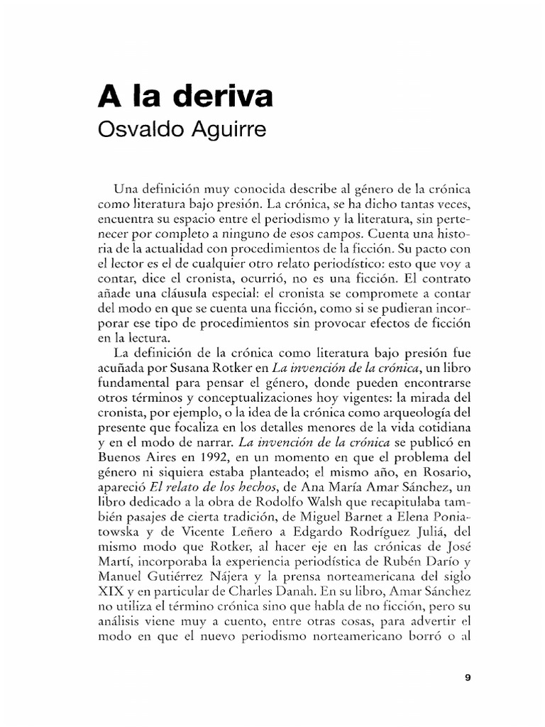 A La Deriva PDF | PDF | Crítica literaria